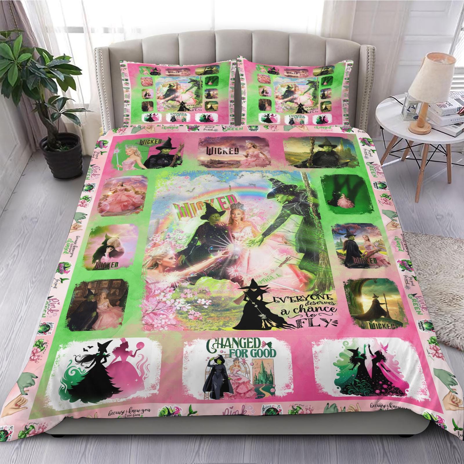 Wicked Change for Good Bedding Set, Defy Gravity Broomstick Magic Wand ...