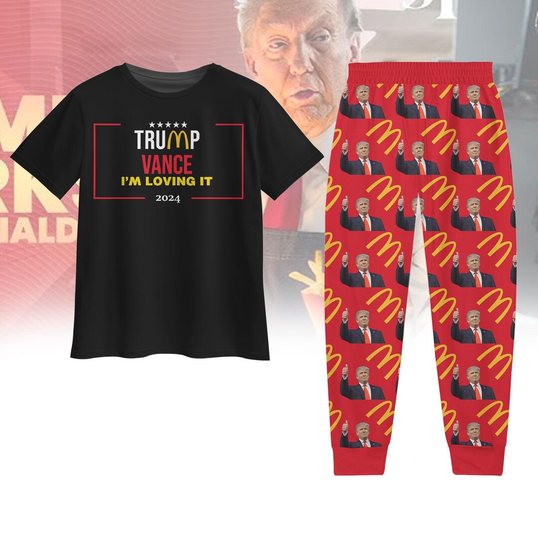 Trump Vance 2024 Pajamas, Trump Mac Pajamas Pants, Trump Fast Food ...