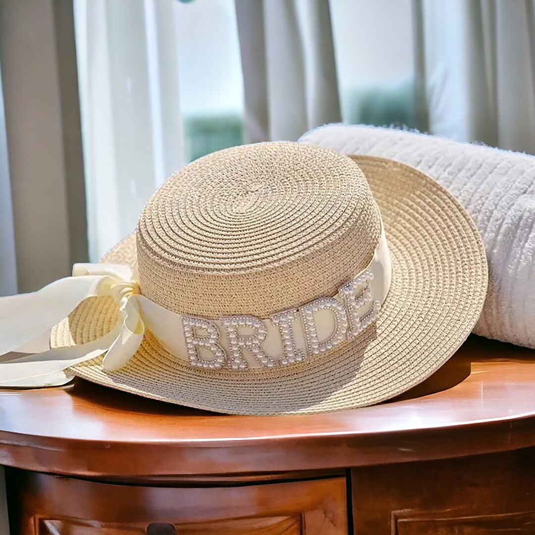 Bride Sun Hats, Bride to Be Sun Hat, Bride Pearl Letters Sun Hats ...