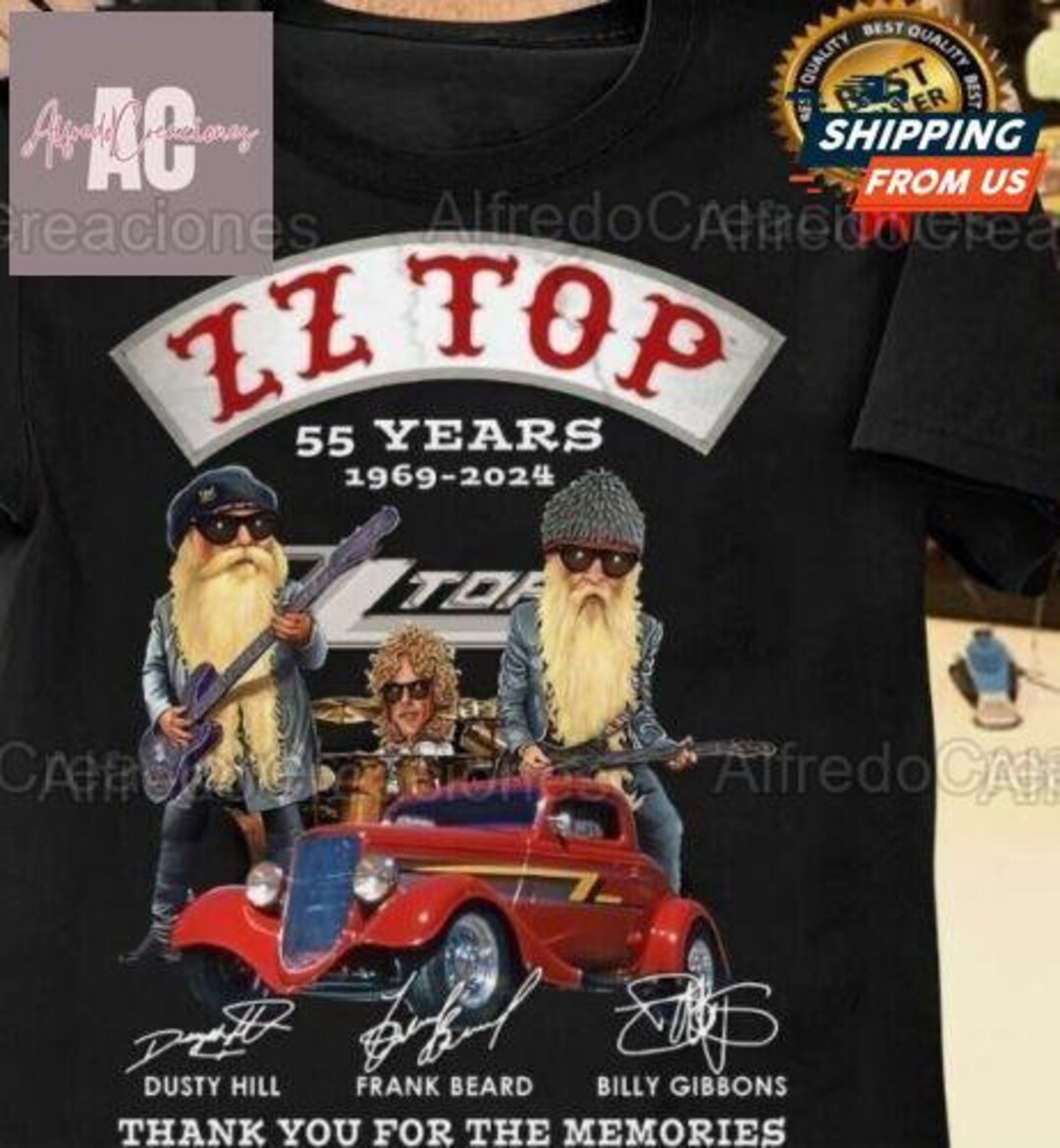 ZZ Top 55 Years 1969 2024 Thank You for the Memories T-shirt, ZZ Top ...