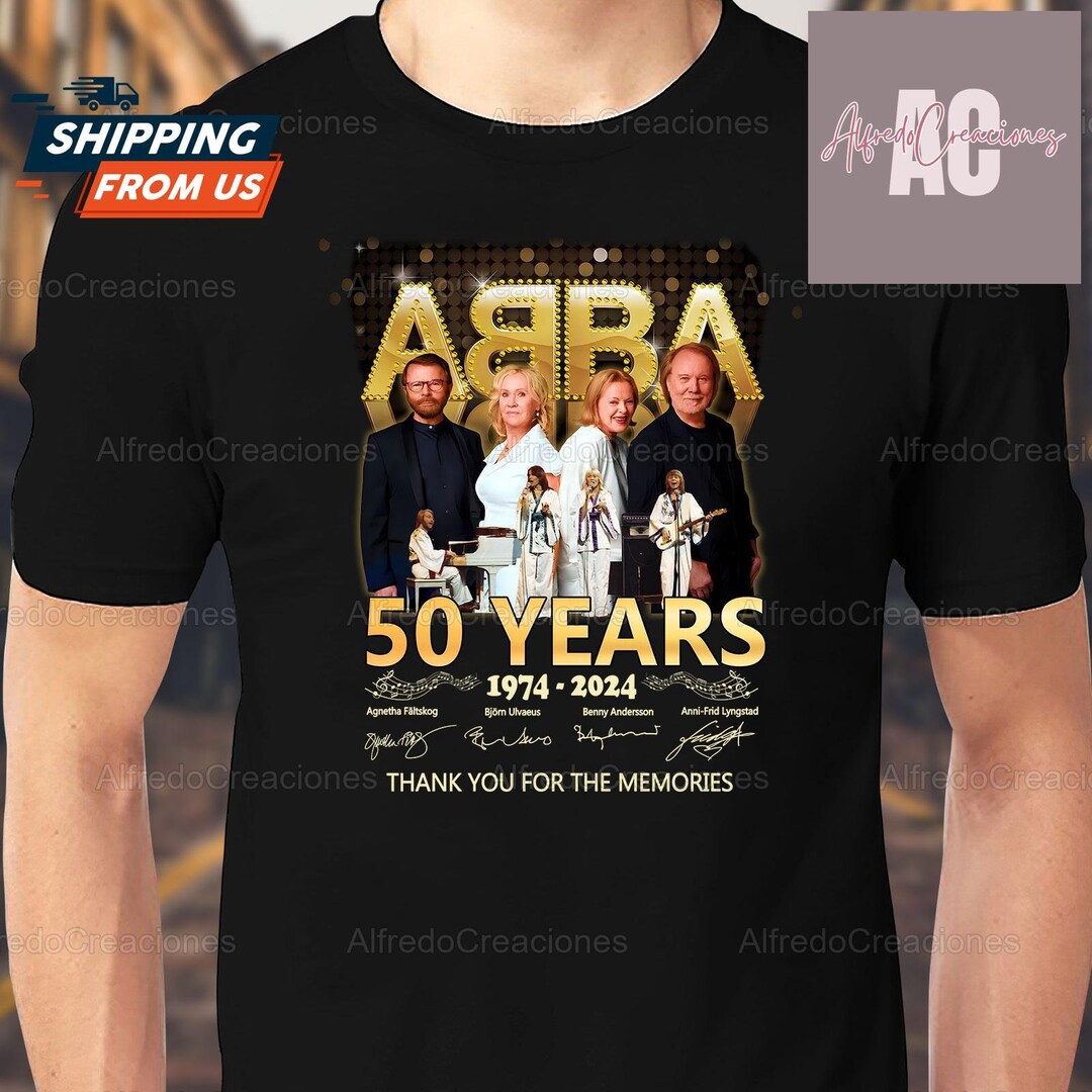 Abba 50 Years 1974 2024 Thank You for the Memories Shirt, Abba Tour ...