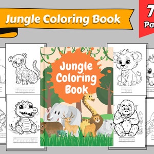 Jungle Coloring Book Printable Jungle Prints Art Easy Coloring Pages ...