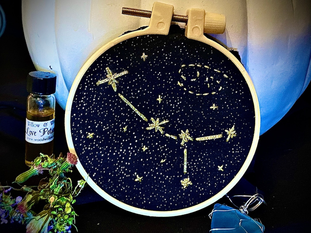 Custom Hand Made Zodiac Star Sign Astrology Constellation Embroidery ...