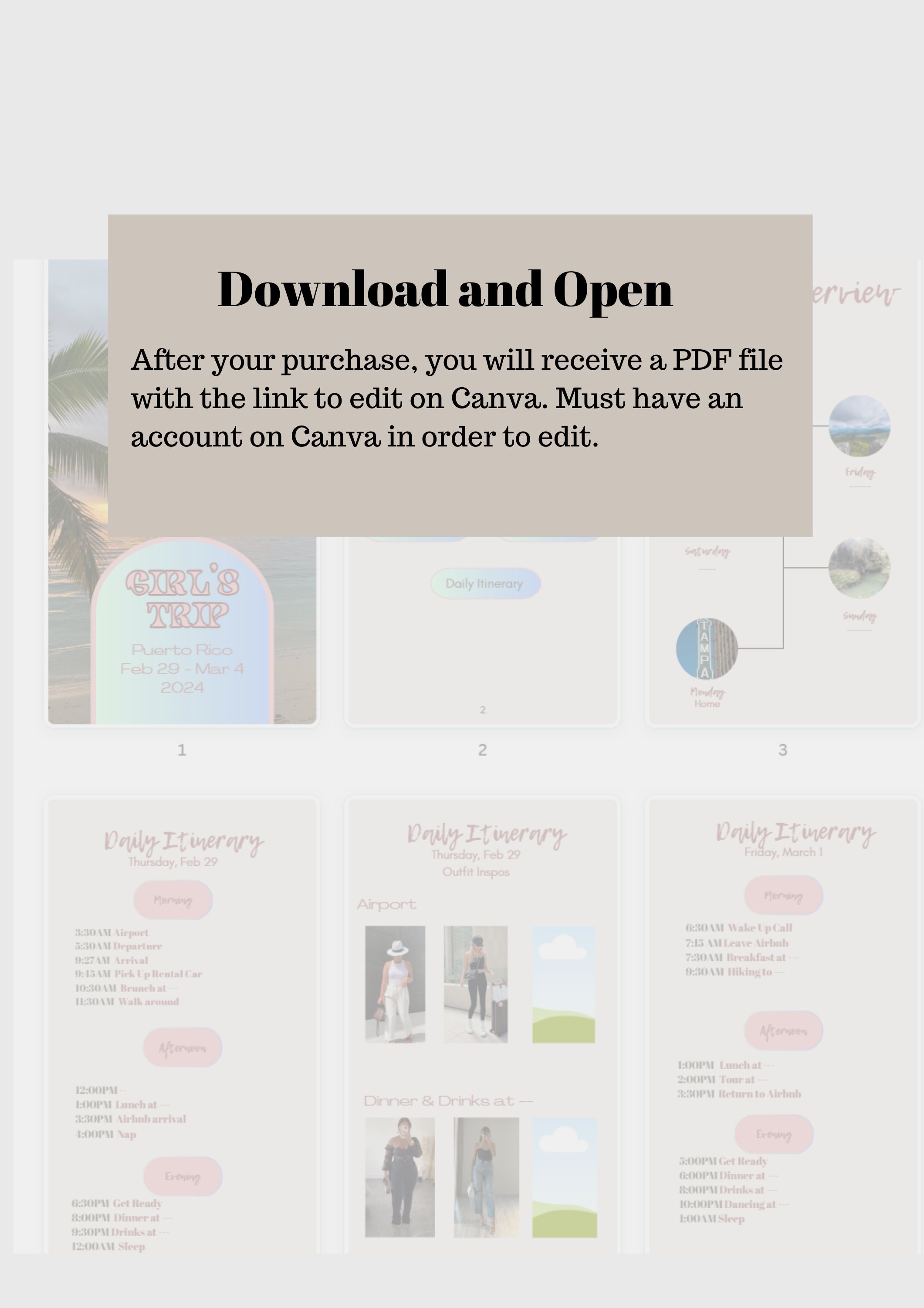Ultimate Girls Trip Digital Itinerary |perfect Planner for Your ...