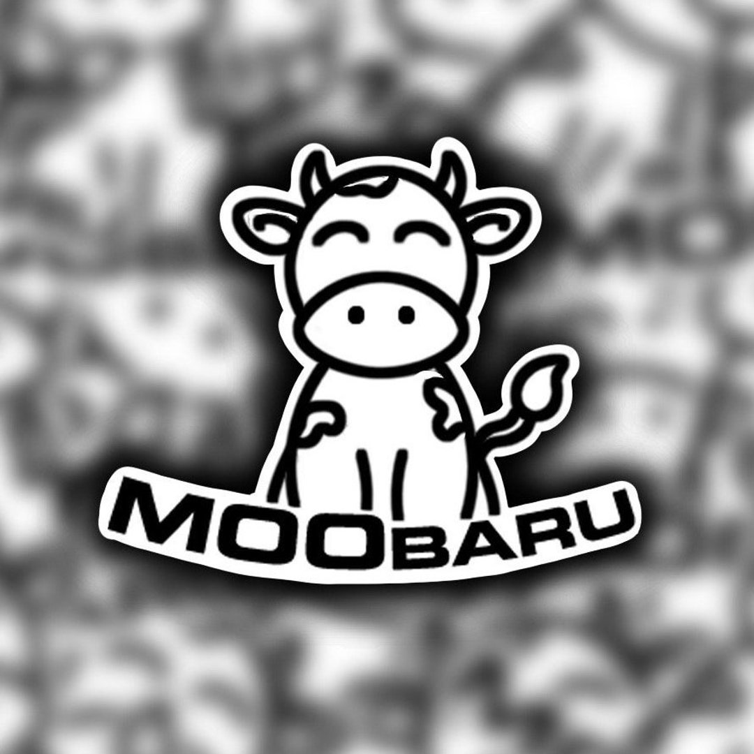 Moobaru Cow Car Decal | Permanent Vinyl Decal - Etsy