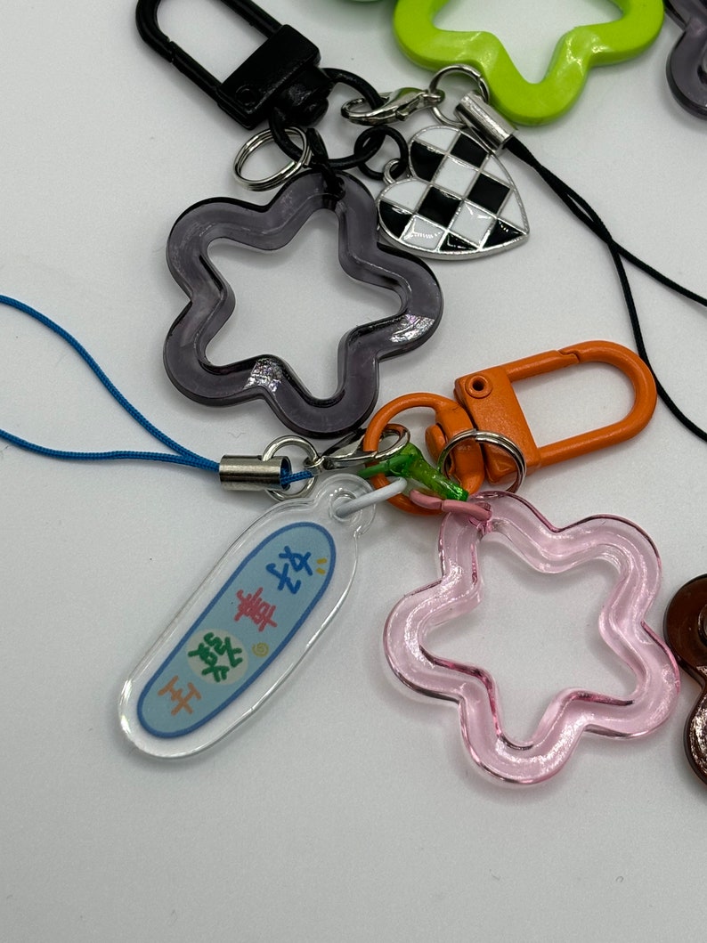 Kawaii Acrylic Charm Keychain | Bag Clip With Cell Phone Strap - Etsy