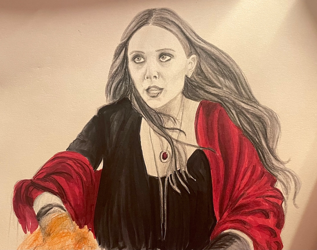 Scarlett Witch Wanda Maximoff Avengers Ultron Drawing - Etsy