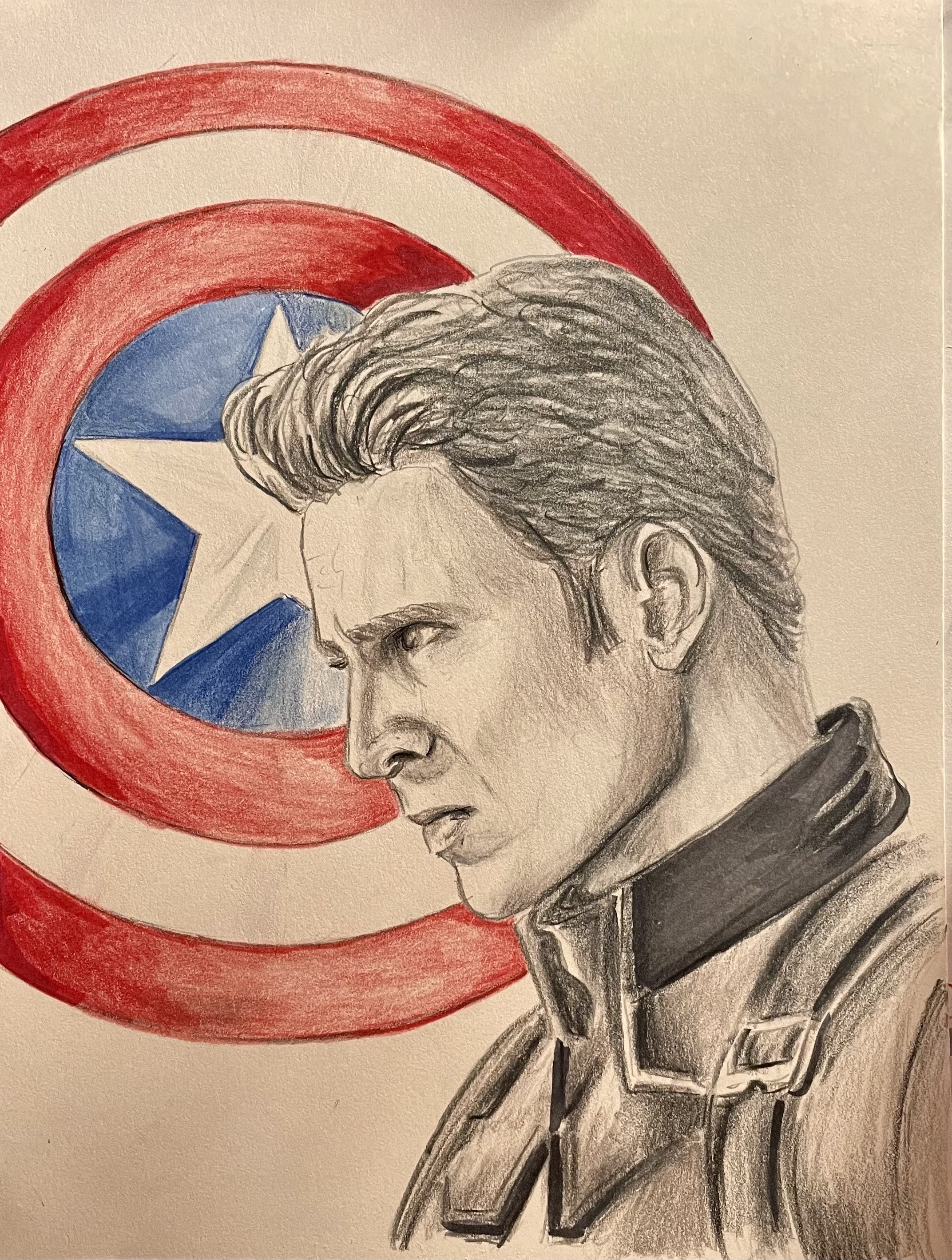 Captain America Original Drawing - Etsy