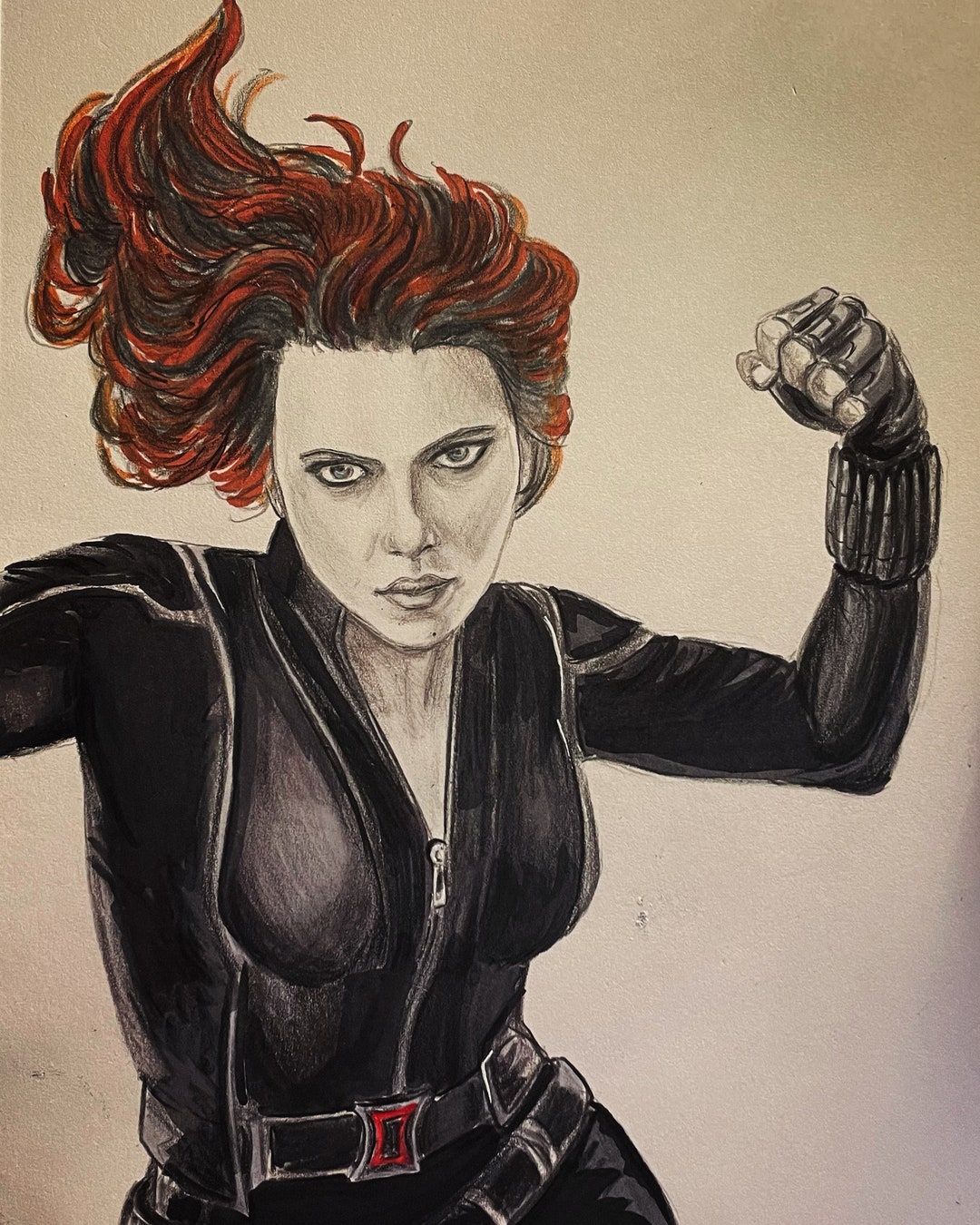 Black Widow Natasha Romanoff Original Drawing Avengers - Etsy
