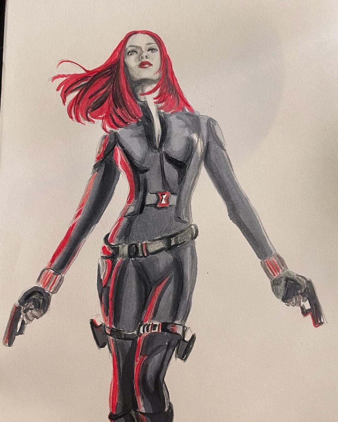 Black Widow Natasha Romanoff Original Drawing the Winter Soldier - Etsy