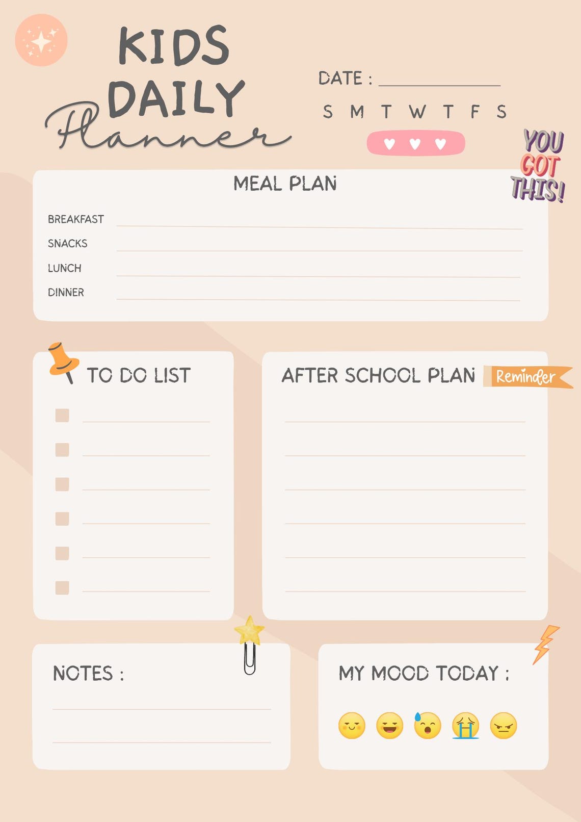 Kids Daily Planner - Etsy