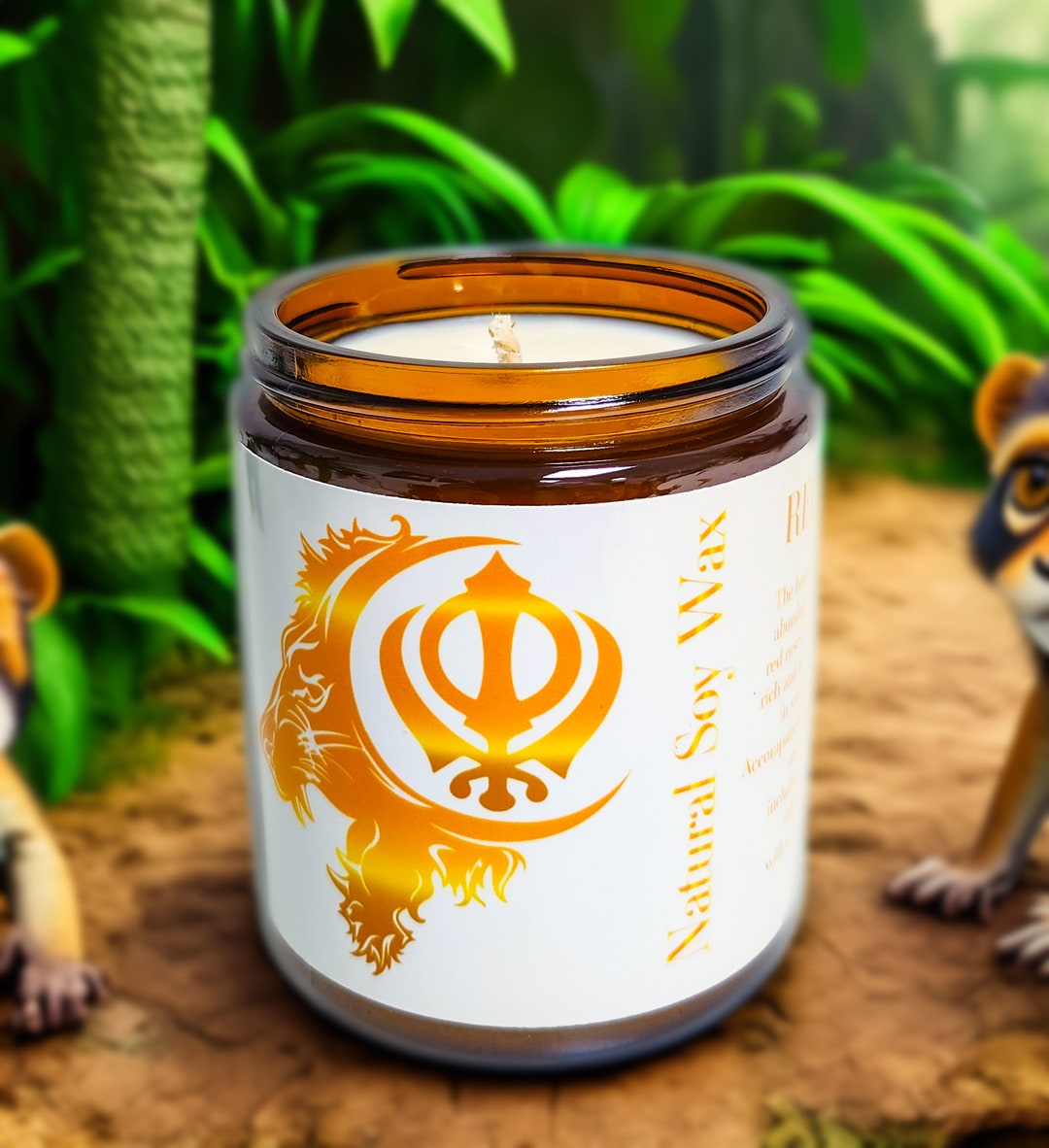 Sikh Symbol Red Rose Aroma 8oz Natural Soy Wax Candle - Etsy