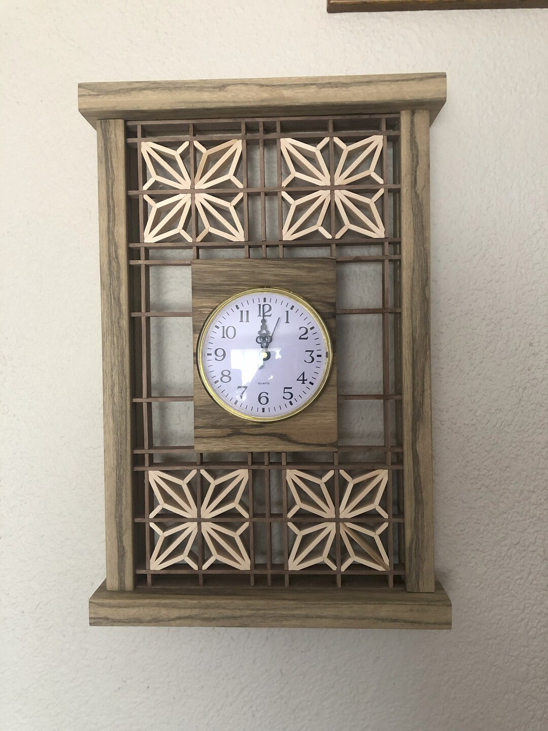 Sleek Kumiko Wall Clock - Etsy