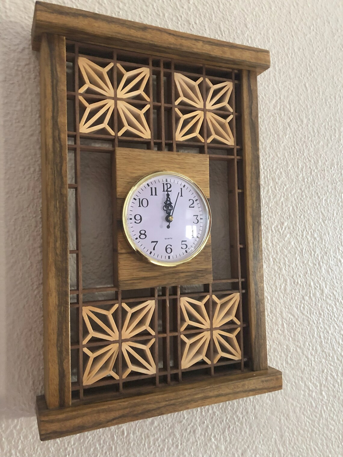 Sleek Kumiko Wall Clock - Etsy