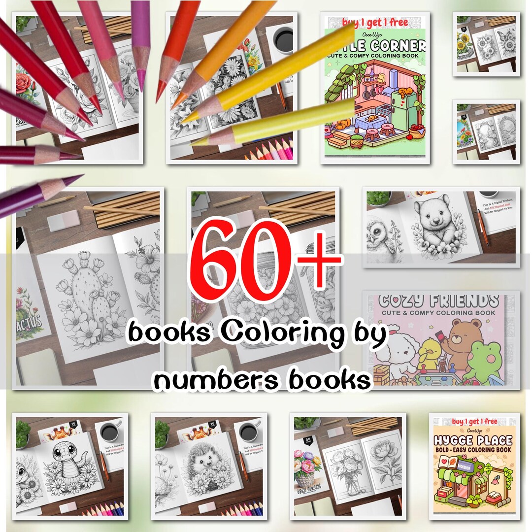 60+coloring Books-mega Bundle-relaxing Fun-instant Download - Etsy