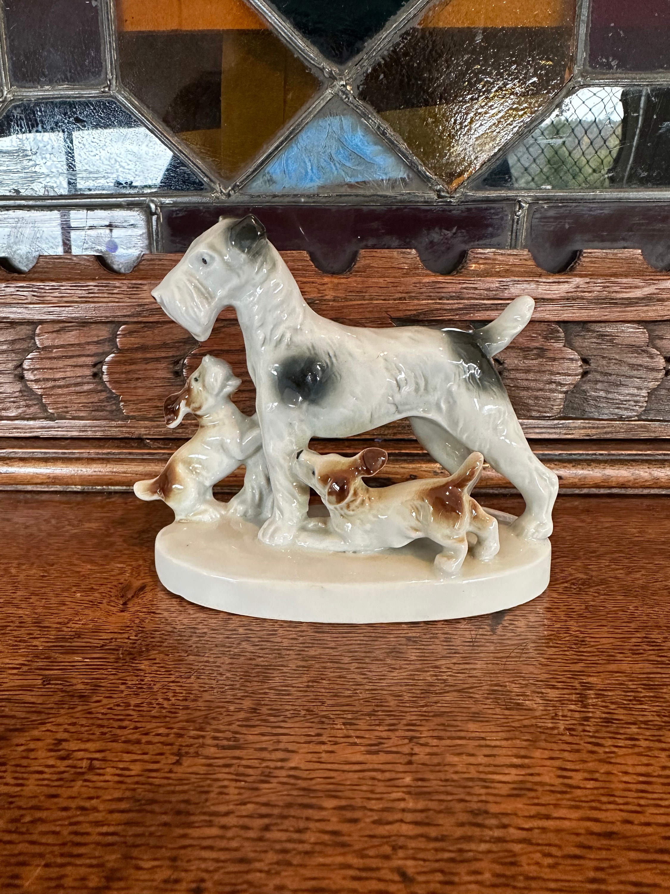 Rare 1940s Porcelain Wire Fox Terriers Parsons Rascal Dogs - Carl ...