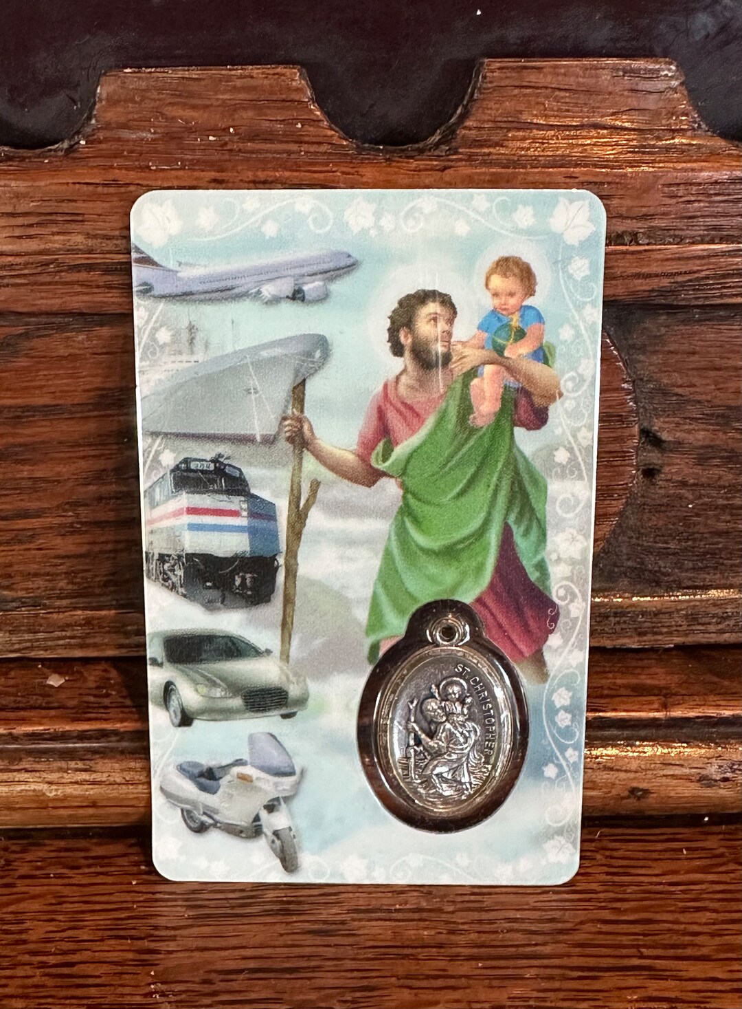 St Christopher Prayer Card & Charm Medallion/pendant - Etsy