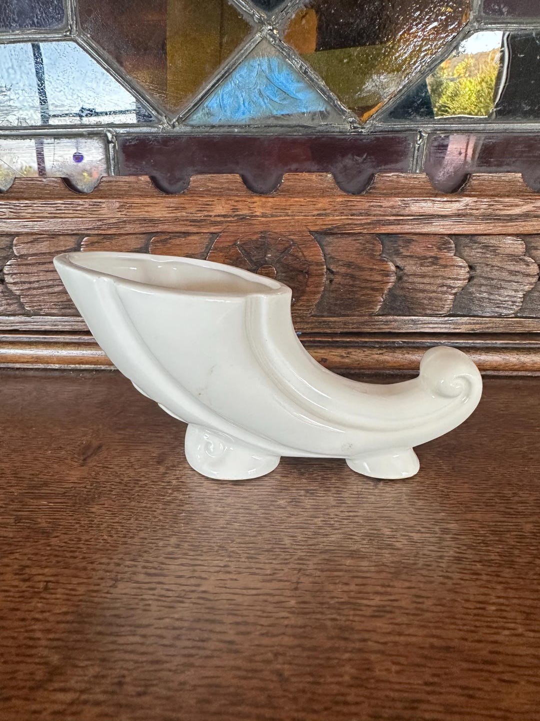 Vintage Ceramic Cornucopia Vase/planter // Stamped Japan // - Etsy