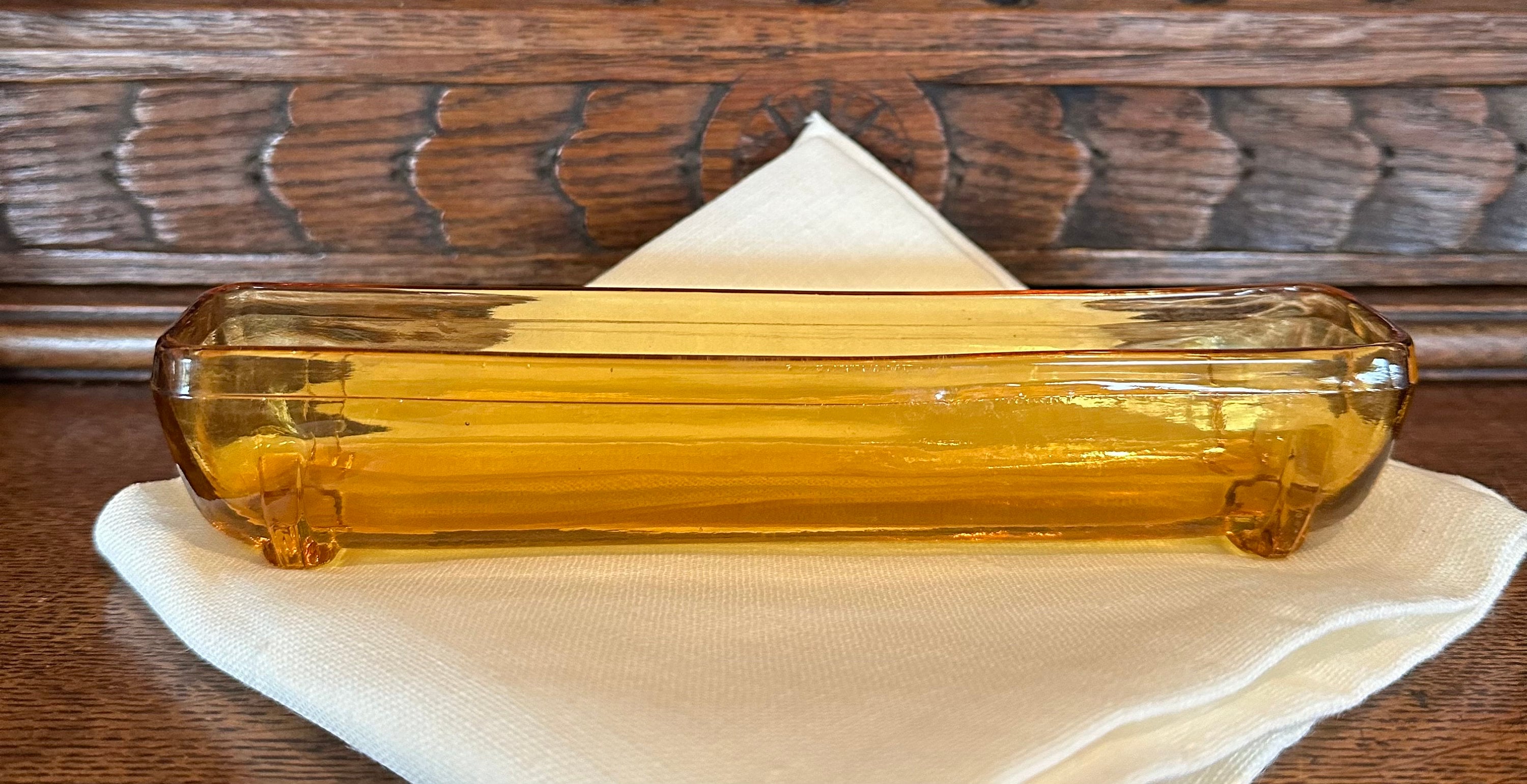 Vintage Depression Glass - Amber Float Tray/trough - Made in England - Etsy