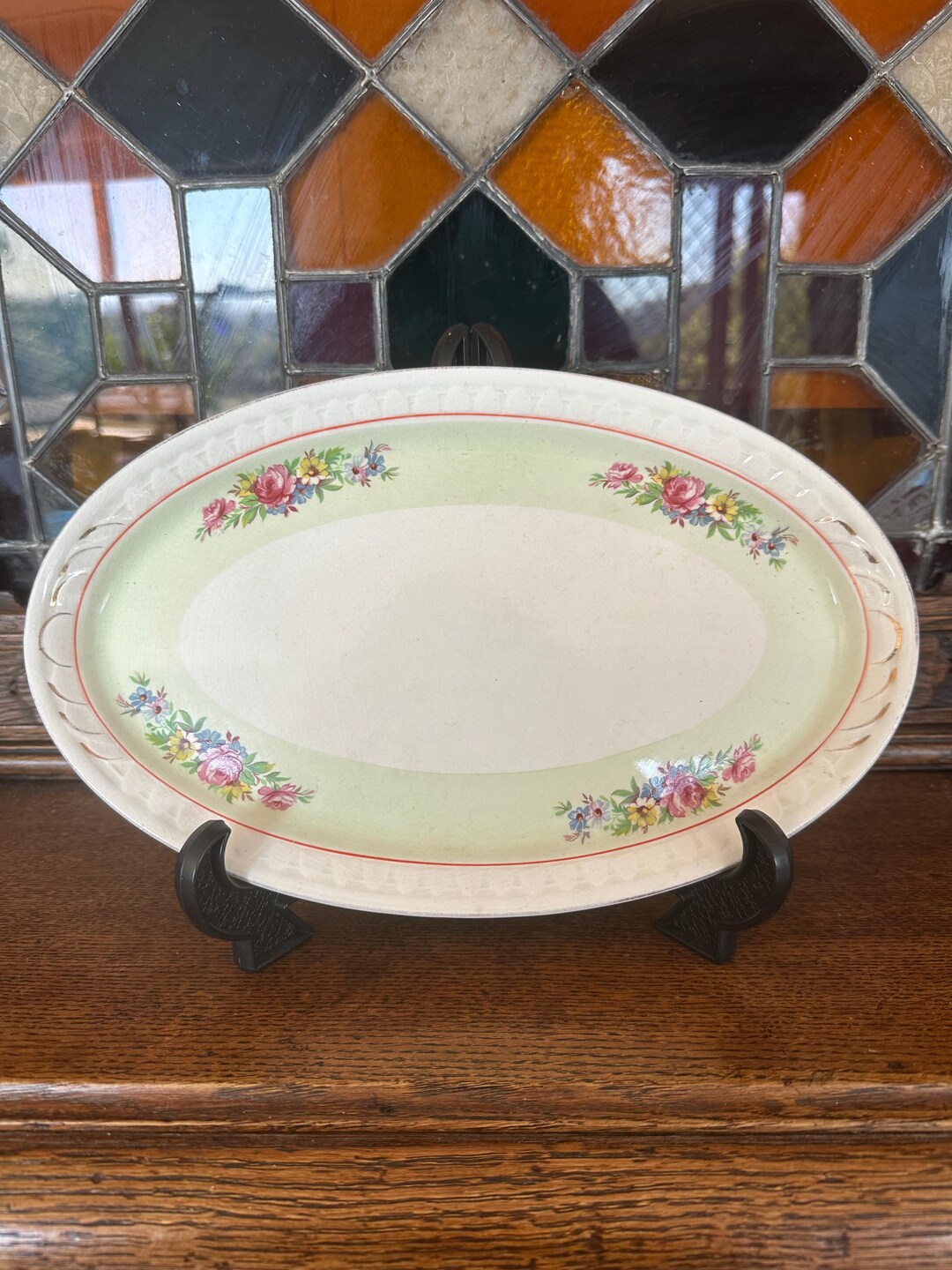 1940s Barratts of Staffordshire England Oval Ceramic Serving Plate ...