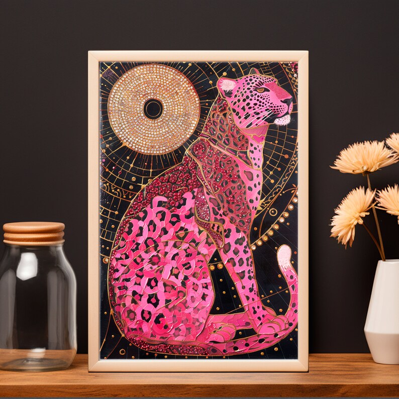 Abstract Panthers Wall Art Panthers Print Millennial Decor Aesthetic Pink and Black - Etsy
