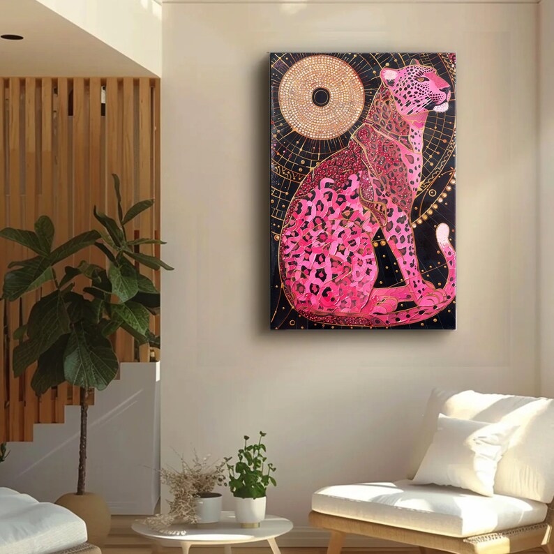 Abstract Panthers Wall Art Panthers Print Millennial Decor Aesthetic Pink and Black - Etsy