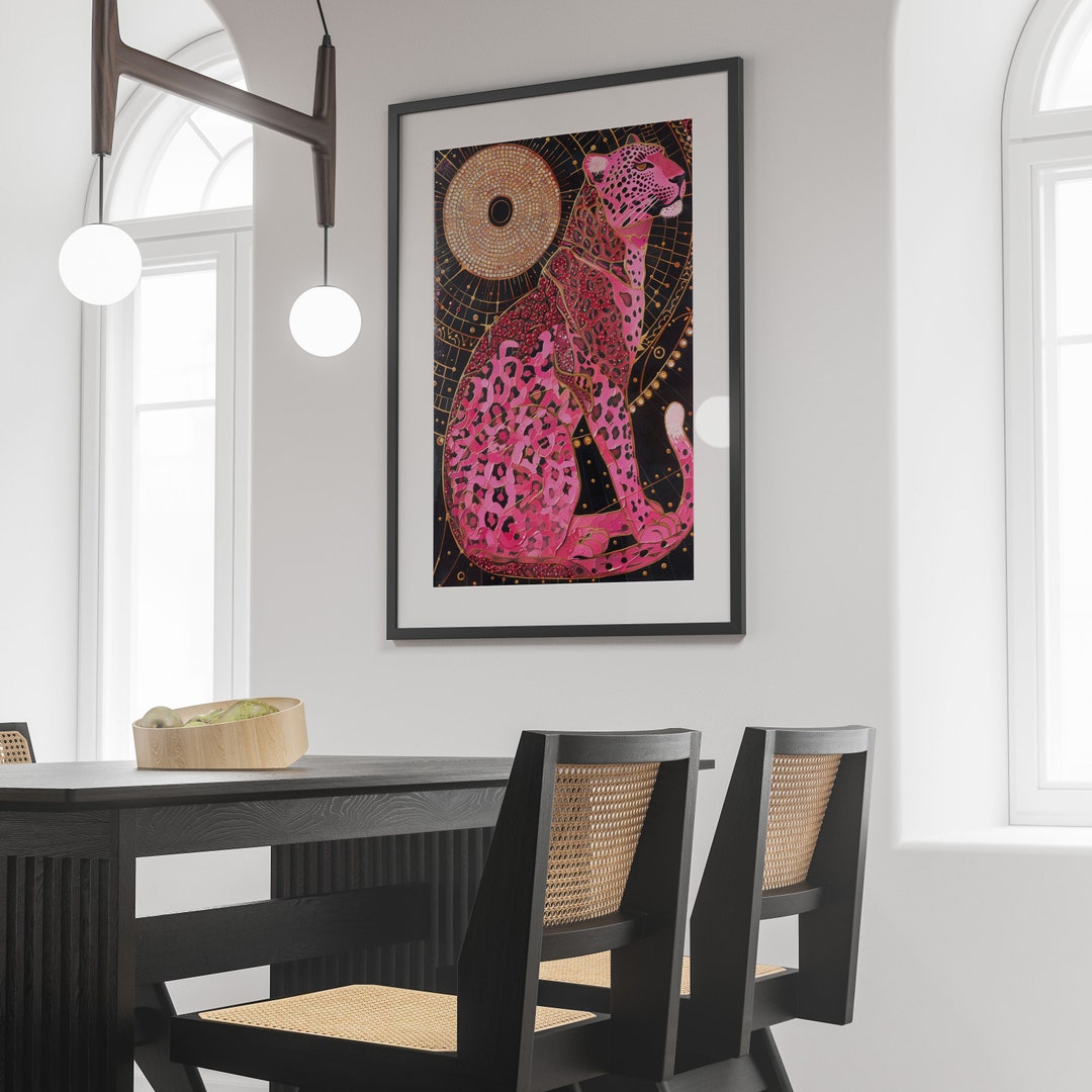 Abstract Panthers Wall Art Panthers Print Millennial Decor Aesthetic Pink and Black - Etsy