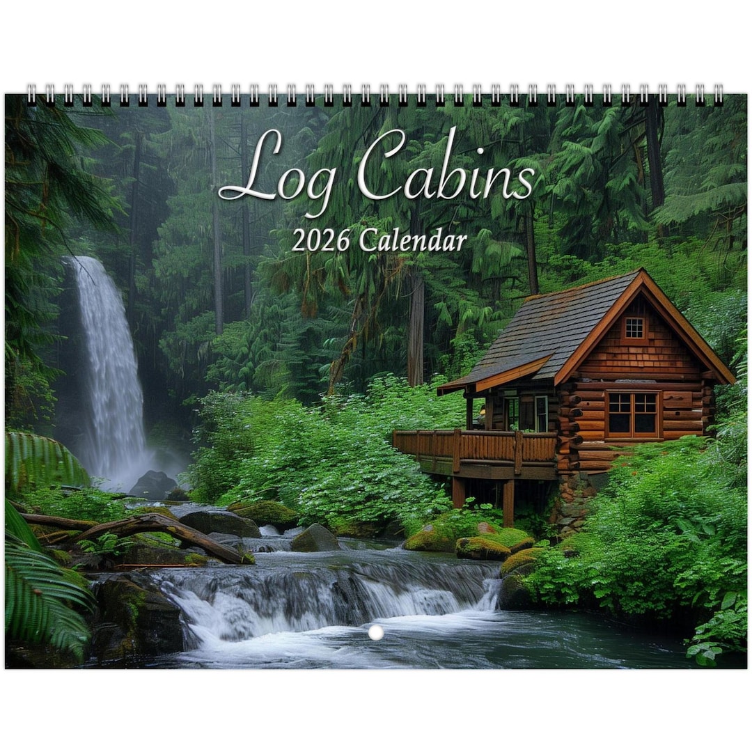 Log Cabin Wall Calendar 2026 (US & CA) - Etsy