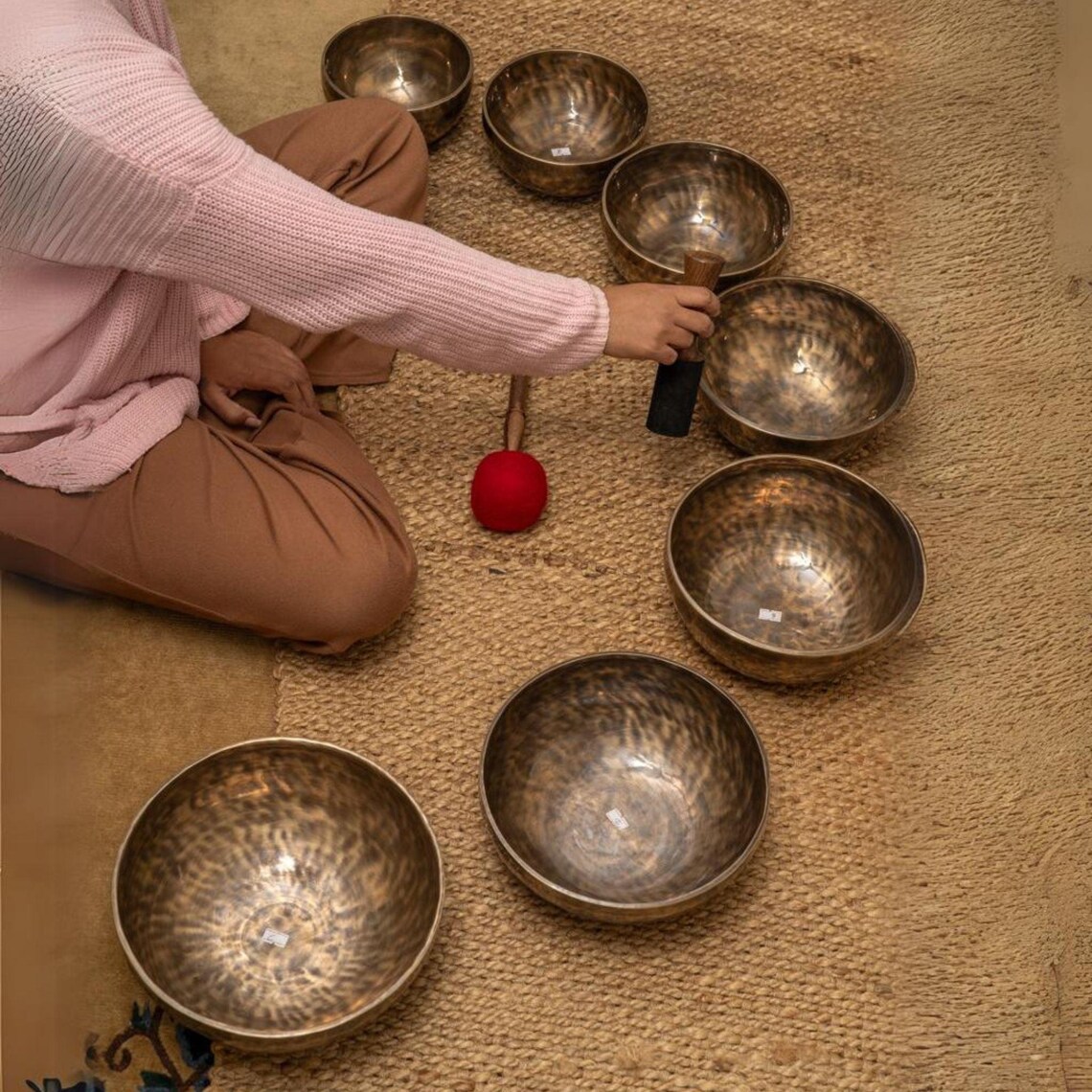 Full Moon Set of 7 Singing Bowls Handcrafted Tibetan Bowl for Chakra ...