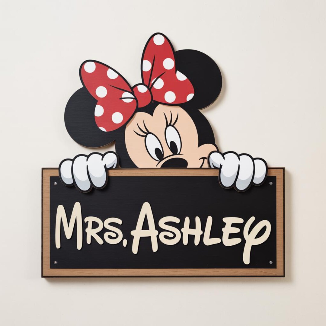 Personalized Welcome Classroom Door Sign, Mickey and Minnie Mouse ...