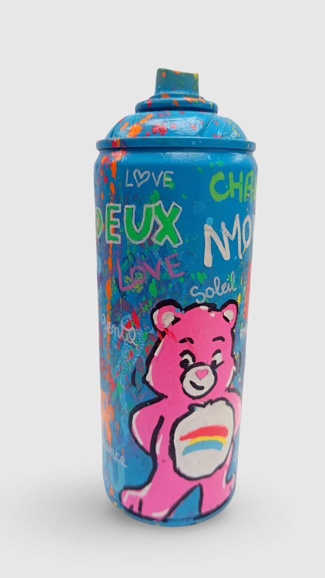 Upcycled Spray Paint I Care Bears I Vintage L Pop Art I Street Art I ...