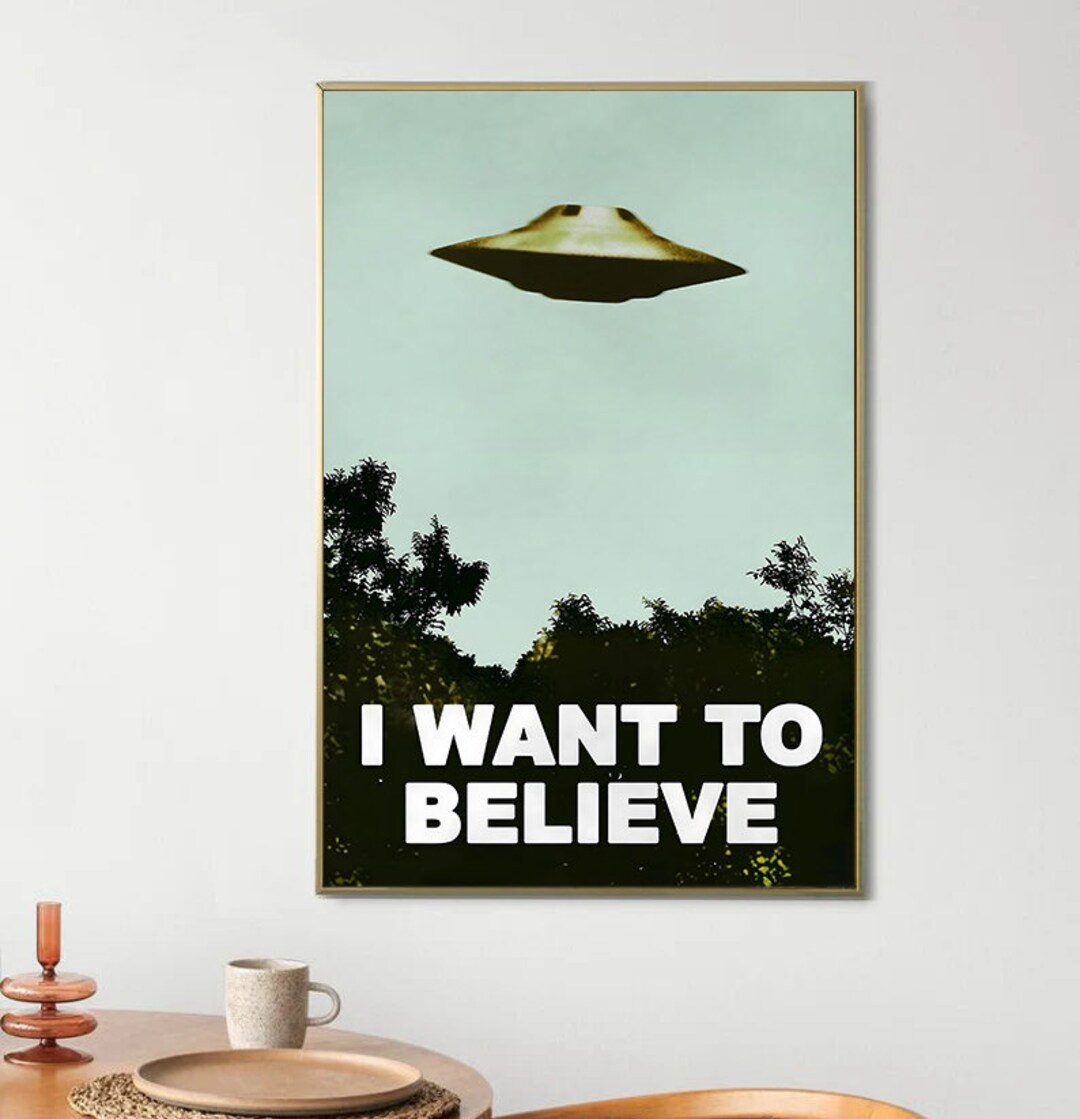X Files I Want to Believe UFO Poster Canvas Print Home Decor Wall Art ...