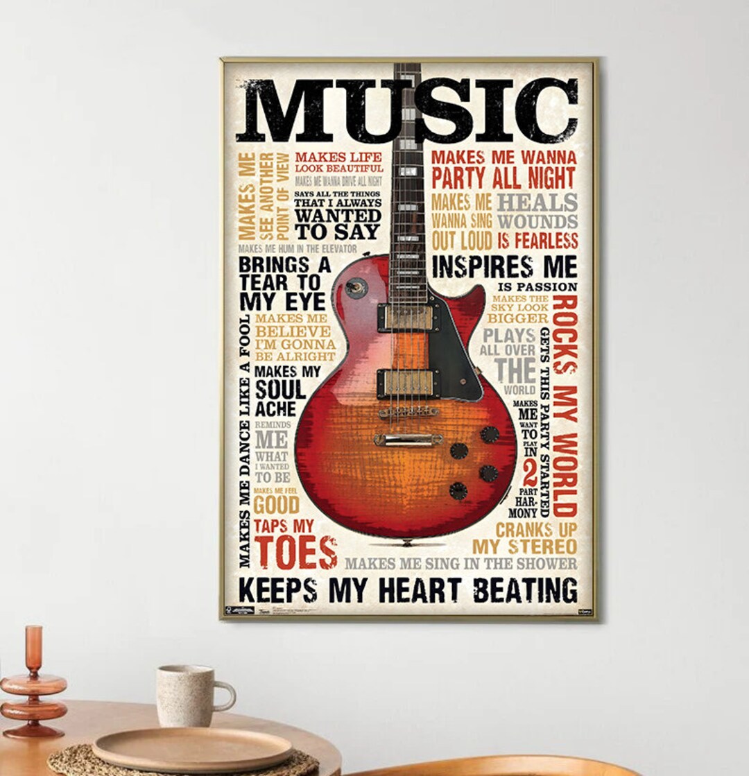 Trends International Music Inspires Me Wall Poster Canvas Print Home ...