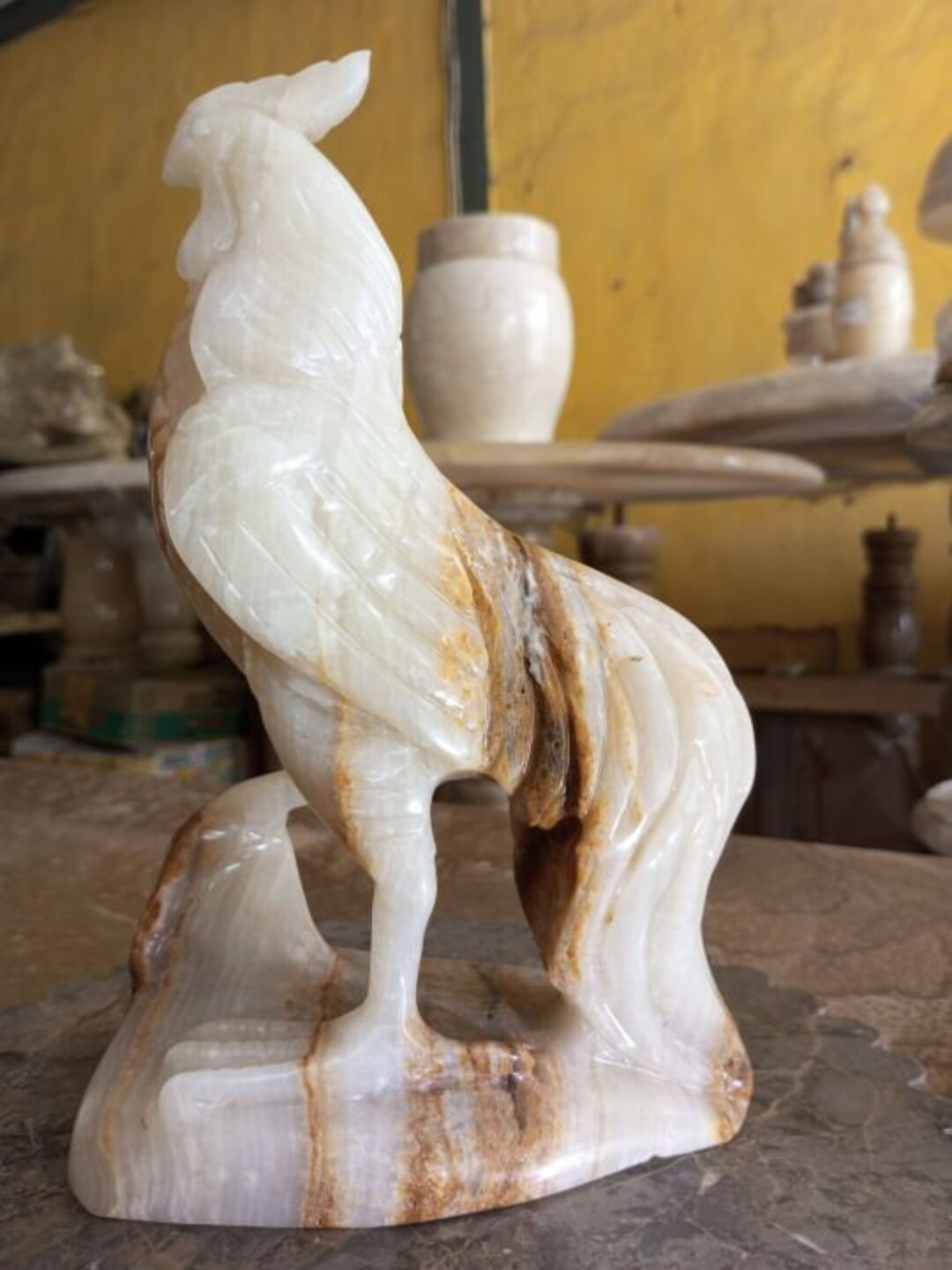 Natural Stone Rooster Statue for Living Room Decoration - Etsy