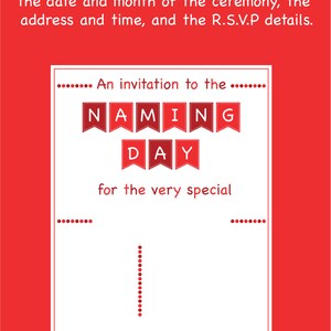 Red Naming Day Invitation - Etsy