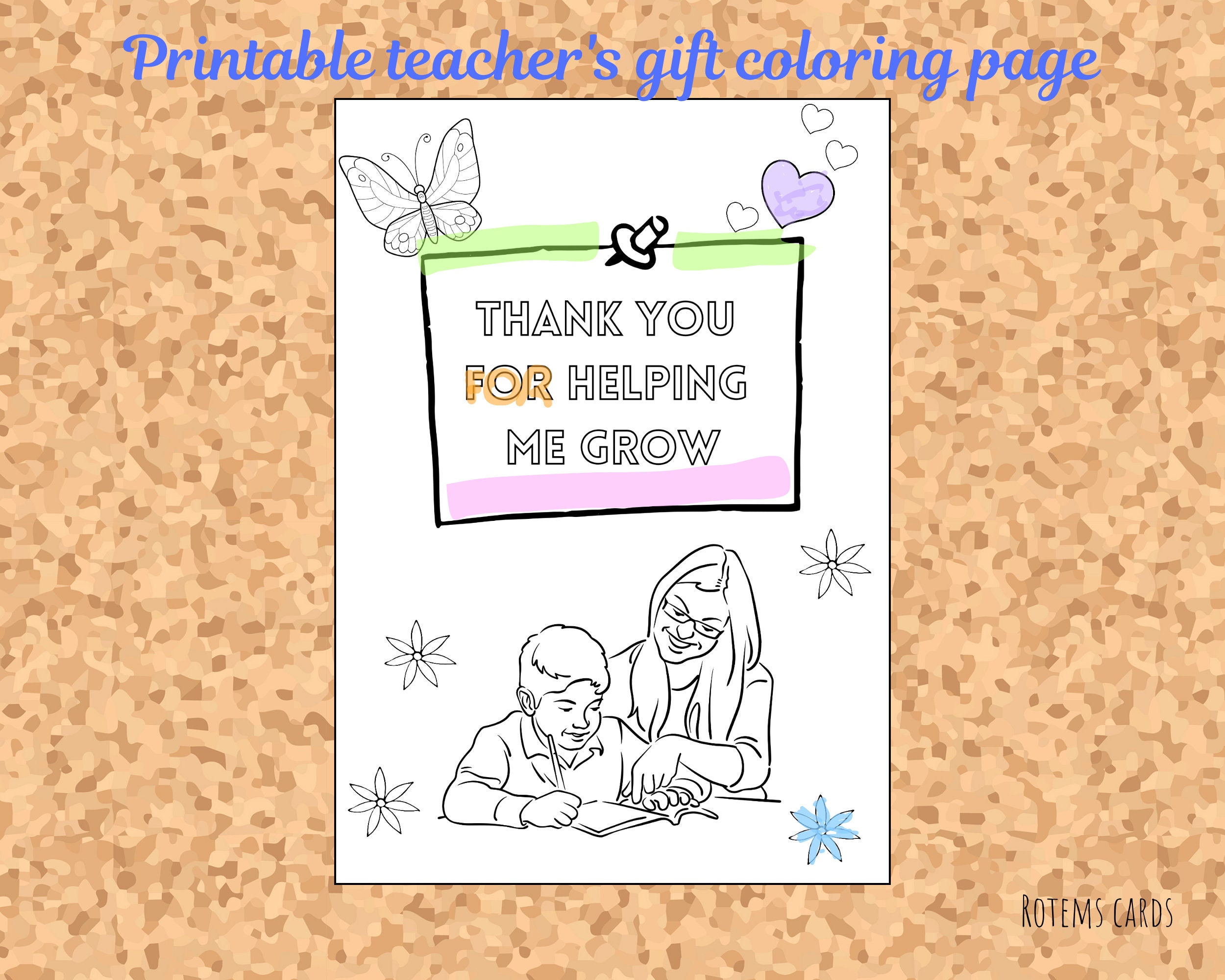 Teacher Appreciation Printable Personalized Teacher Gift Thank You ...