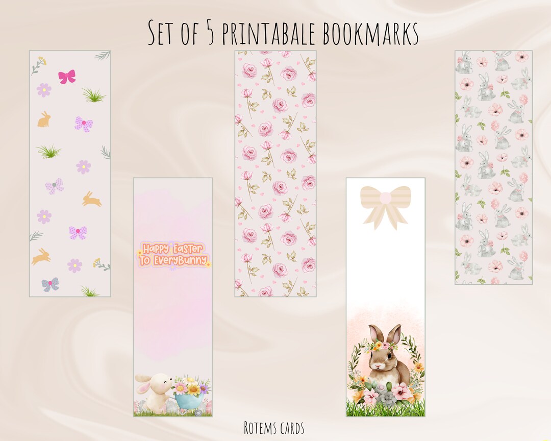 Easter Bookmarks Coquette Printable Spring Bookmarks Digital Download ...