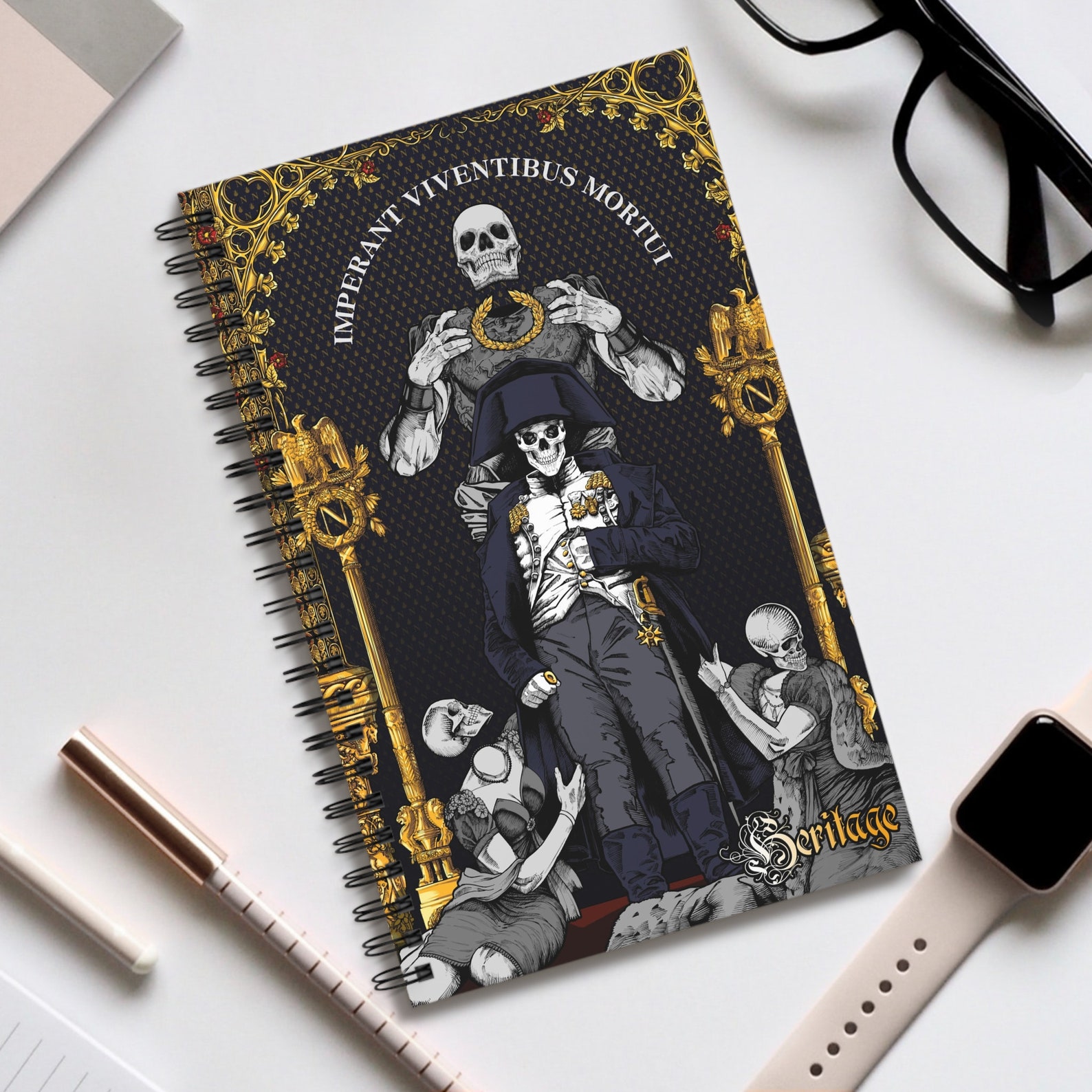 Skeleton Napoleon Spiral Journal - Etsy