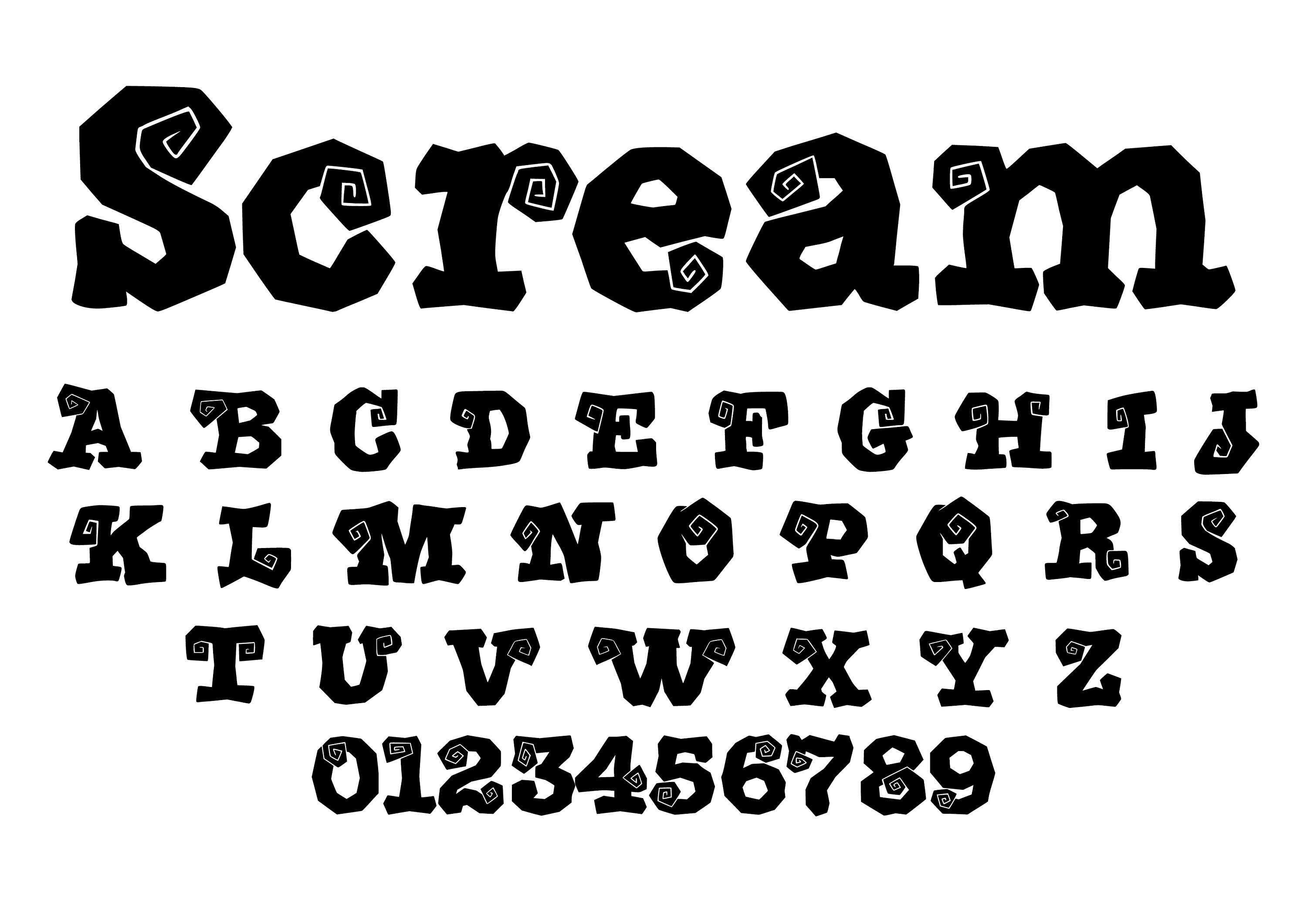 Scream Font, Font With Tails, Tails Font, Tails Font SVG, Fonts for ...