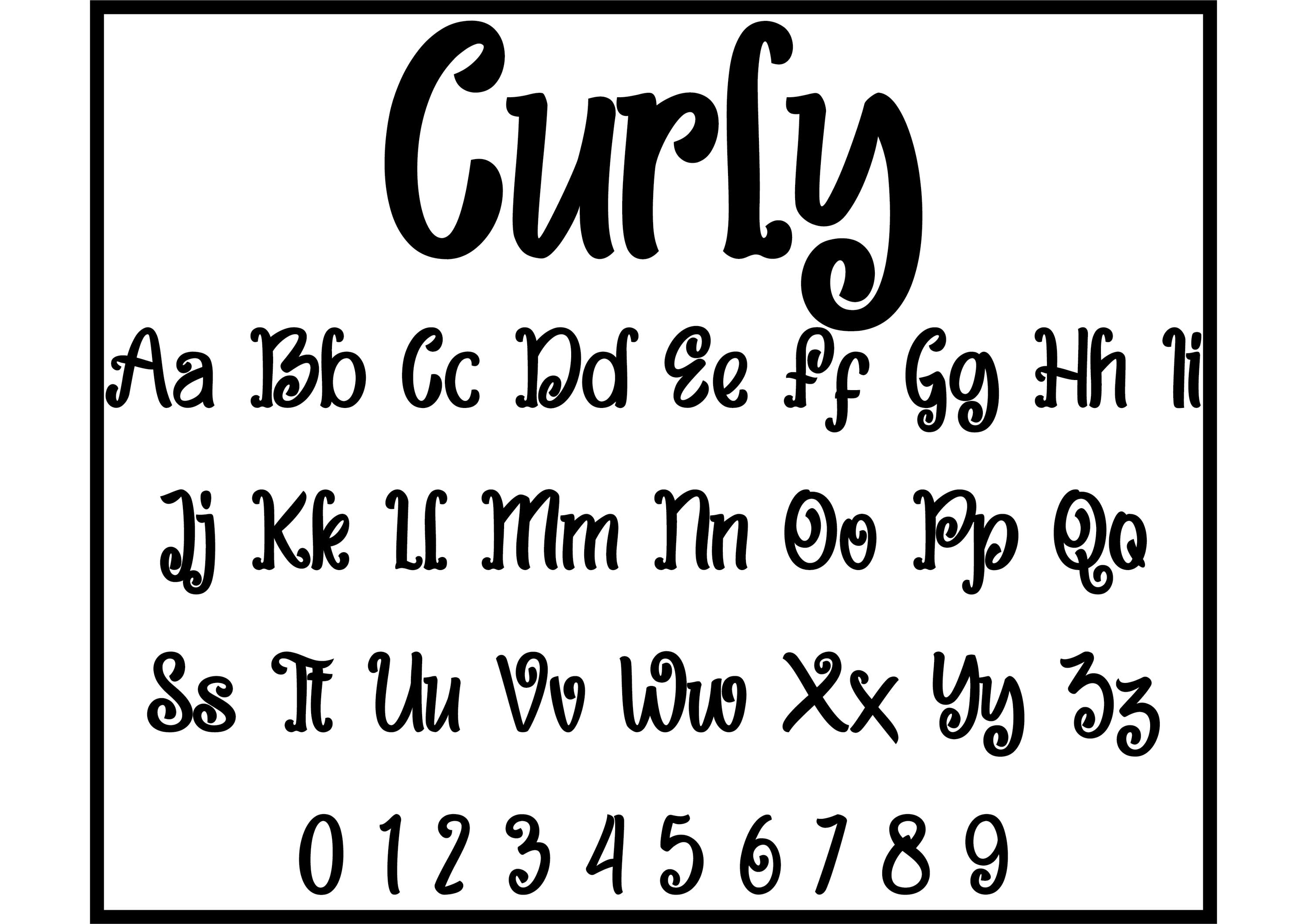 Curly Font, Curly Font Svg, Handwritten Script Font, Cricut Fonts ...
