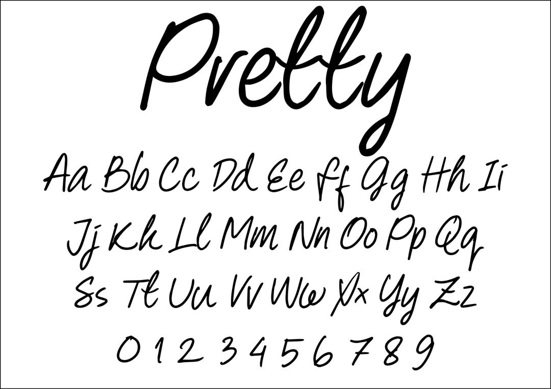 Pretty Font, Handwritten Font, Cricut Fonts, Procreate Fonts, Fonts for ...