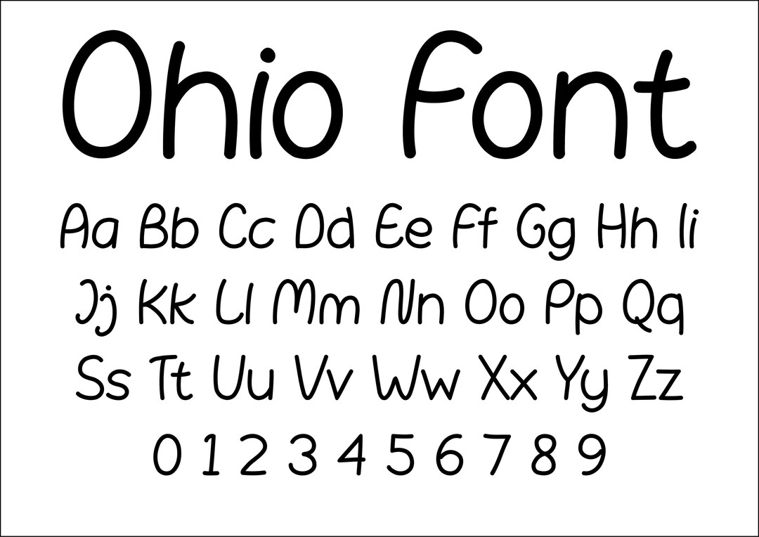 Ohio Font Svg, Goodnotes Font, Glowforge Font, Procreate Font, Cricut ...