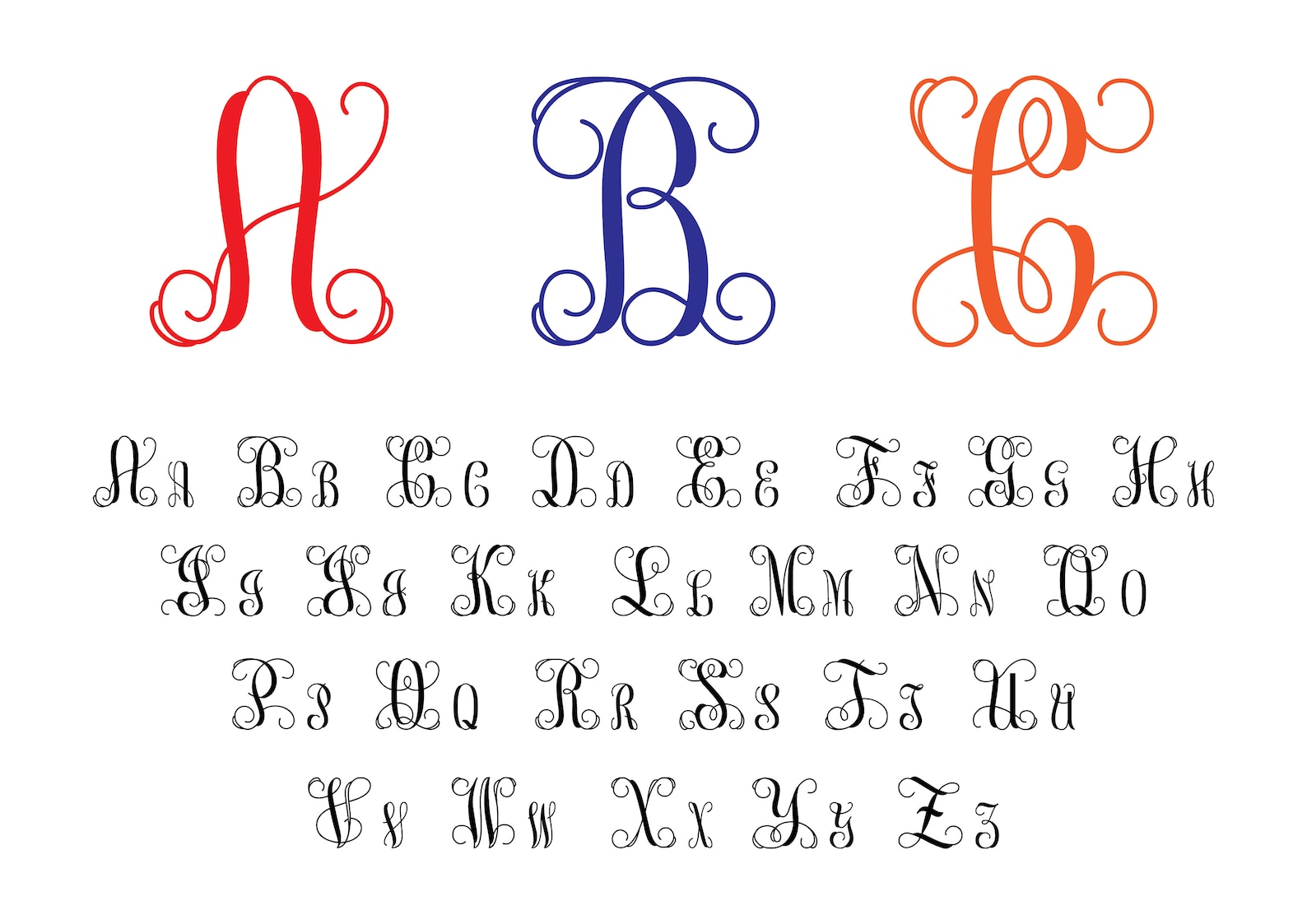 INTERLOCKING VINE MONOGRAM Svg, Monogram Font Svg, Vine Monogram Font ...