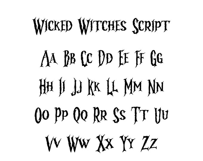 Wicked Witches SVG, Horror Font, Svg Files, Fonts for Cricut, Fonts ...