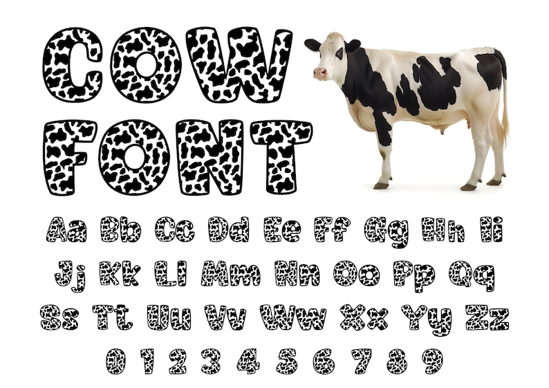 Cow Alphabet Svg, Cow Letters Svg, Cow Font Svg, Animal Font Cow ...