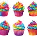Cupcake Clipart, Cute Rainbow Cake, PNG Digital Image, Downloads for ...
