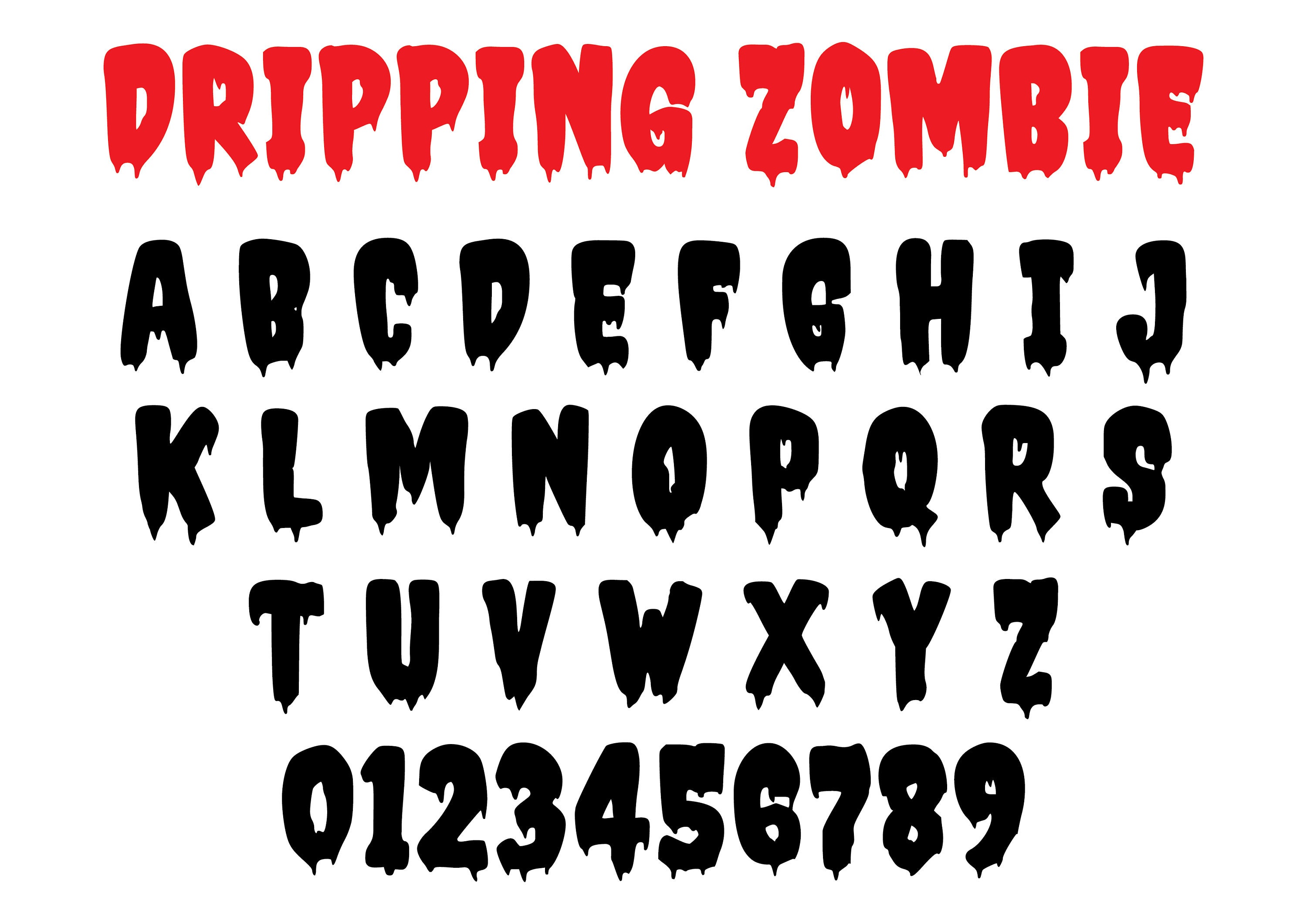 Dripping Zombie - Dripping Alphabet Font SVG, Dripping Alphabet, Cut ...