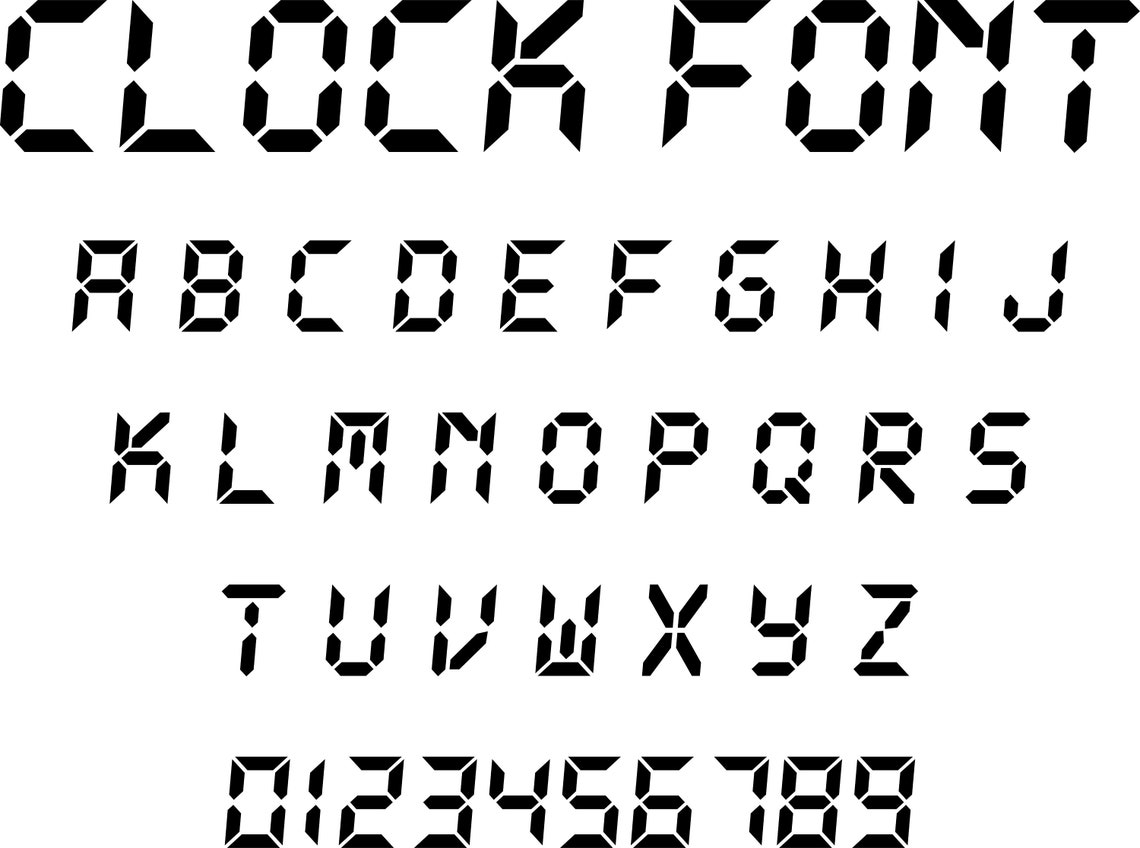 Alarm Clock Font, Clock Font, Digital Clock, Digital Font, Clock Font ...