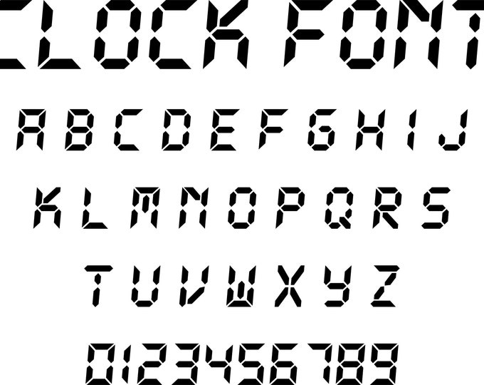 Digital Clock Alphabet Svg, Digital Clock Letters Svg, Digital Numbers ...