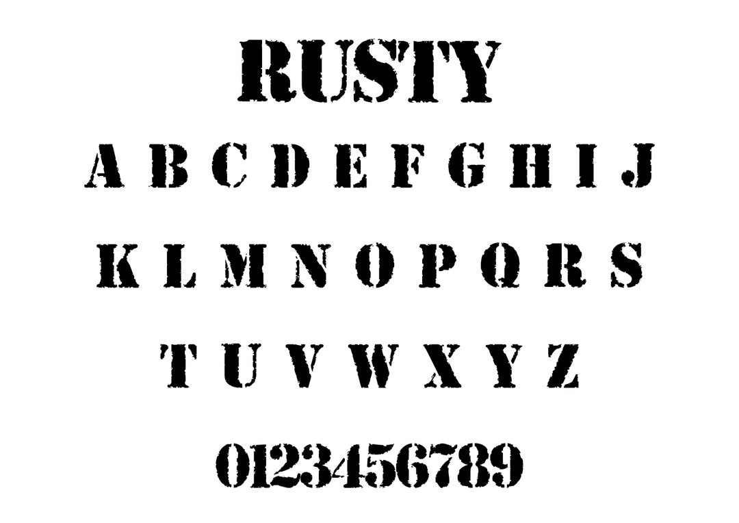 Rusty Font SVG, Distressed Font TTF, Instant Download, Font Svg for ...